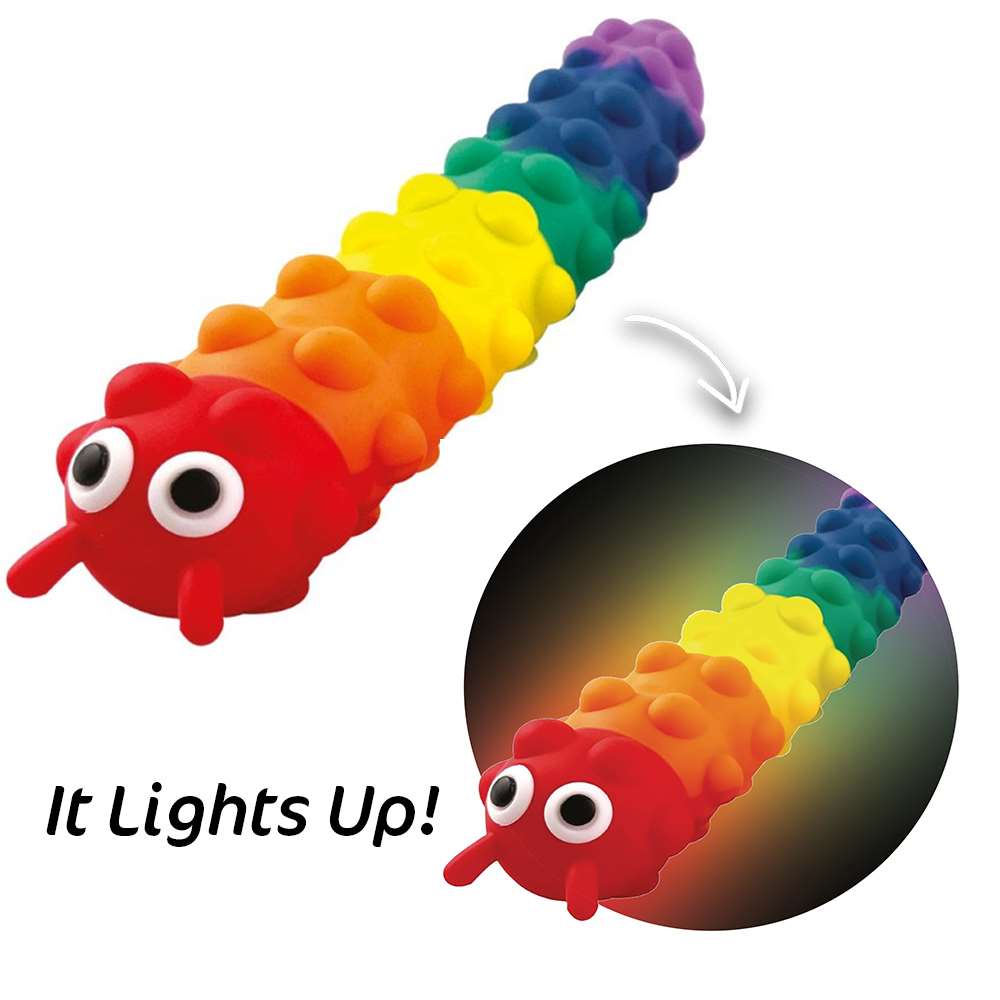 SUCTION FIDGET POPPER CATERPILLAR BRIGHT FUNKY LIGHT STICKS SUCTION FIDGET POPPER CATERPILLAR BRIGHT FUNKY LIGHT STICKS