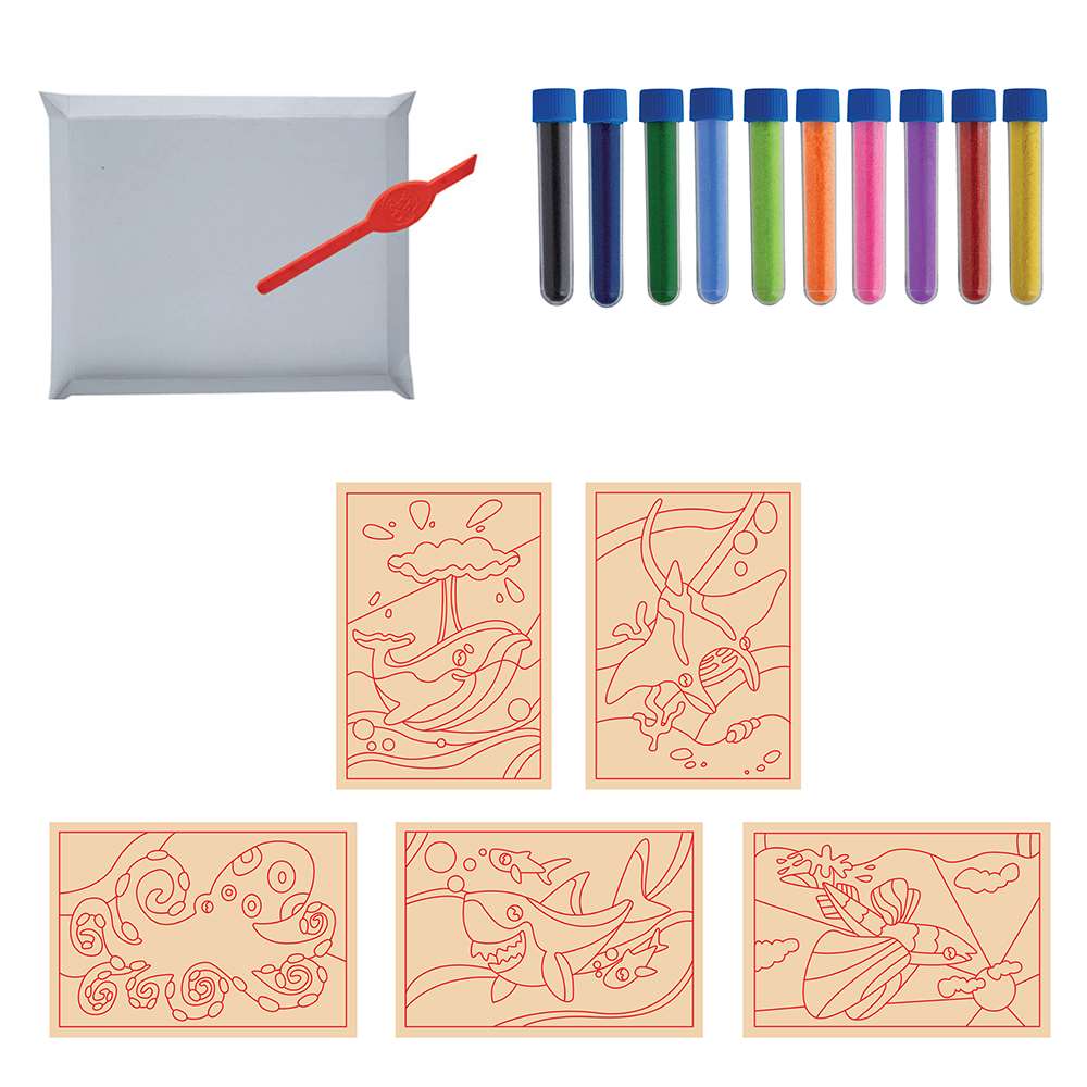 SAND ART NEON SET, UNDER THE SEA, SAND, NEON, COLOURFUL, CREATIVE, CARD ...