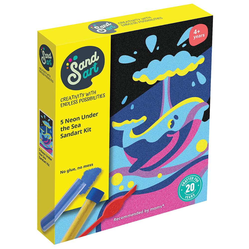 SAND ART NEON SET, UNDER THE SEA, SAND, NEON, COLOURFUL, CREATIVE, CARD ...