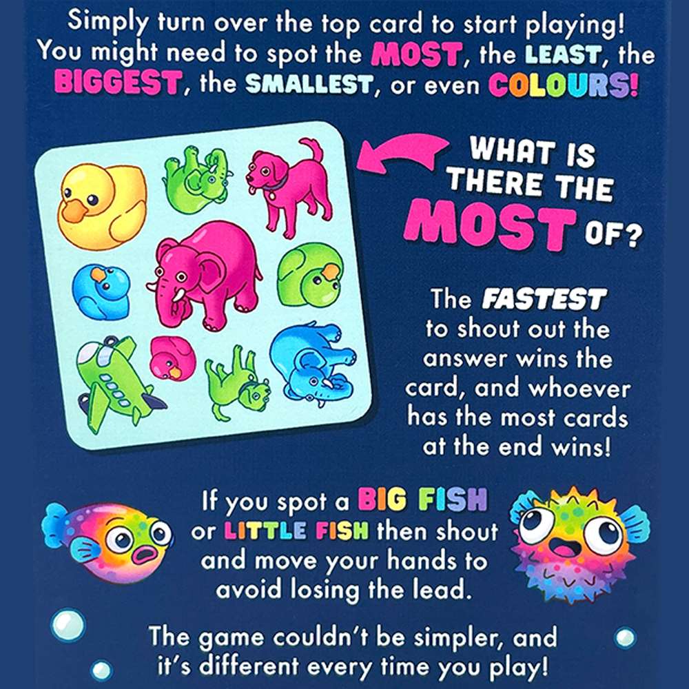 BIG FISH, LITTLE FISH, OBSERVATION, SPEED,SYMBOLS,SPOT, COLOUR, APPEAR