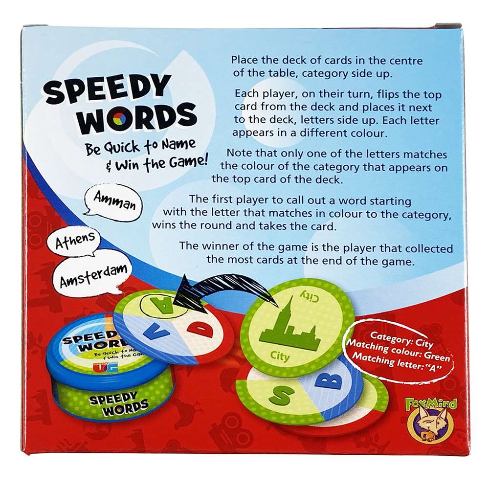 Speedy Words Fast Paced Card Game By University Games