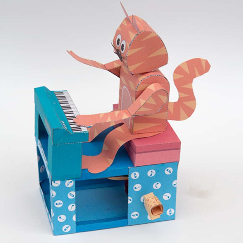 Keyboard Cat: Animated Paper Piano Cat Craft Kit - HPC