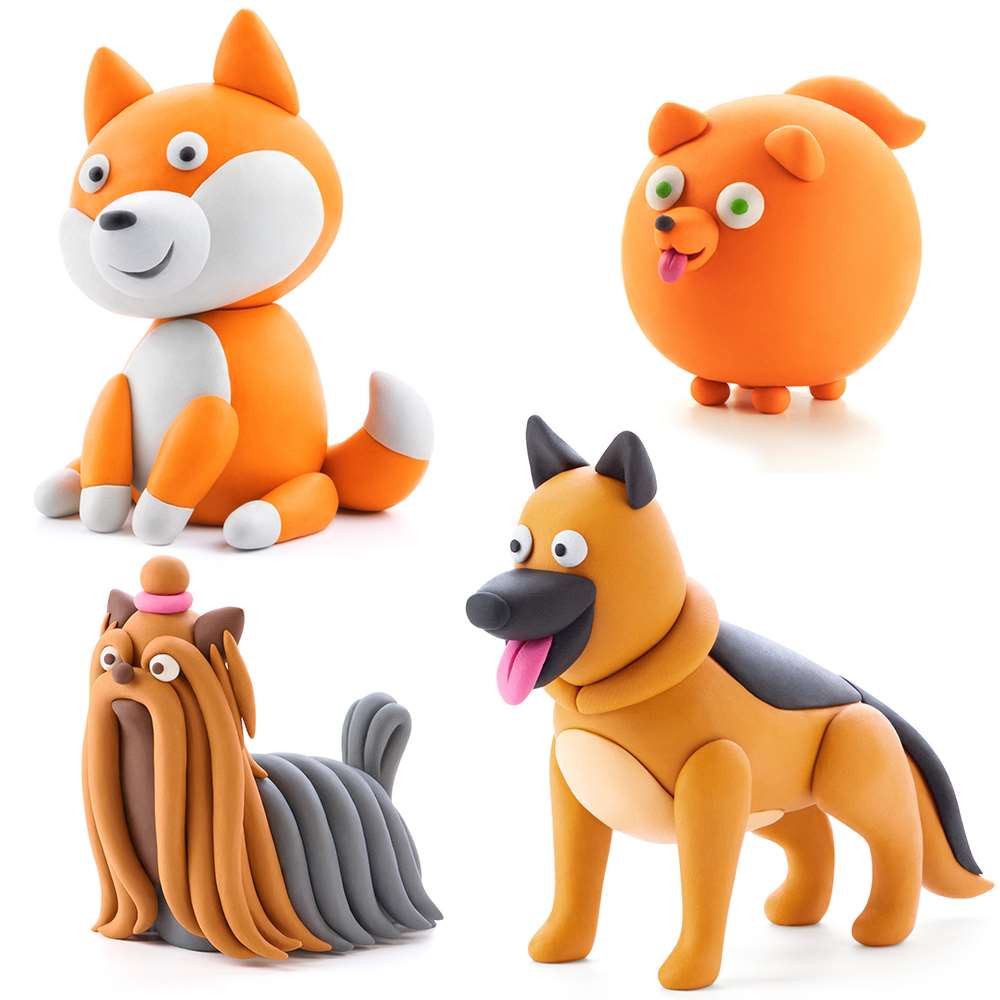 Hey Clay Dog Story - Sculpt Cute Dogs with Soft, Mess-Free Clay