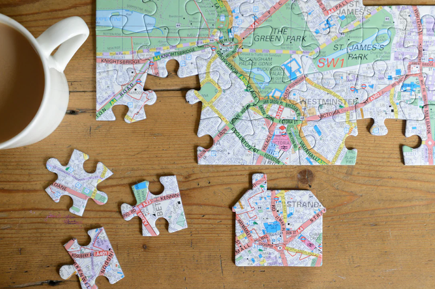 400-Piece Postcode Map Jigsaw Puzzle – Happy Puzzle