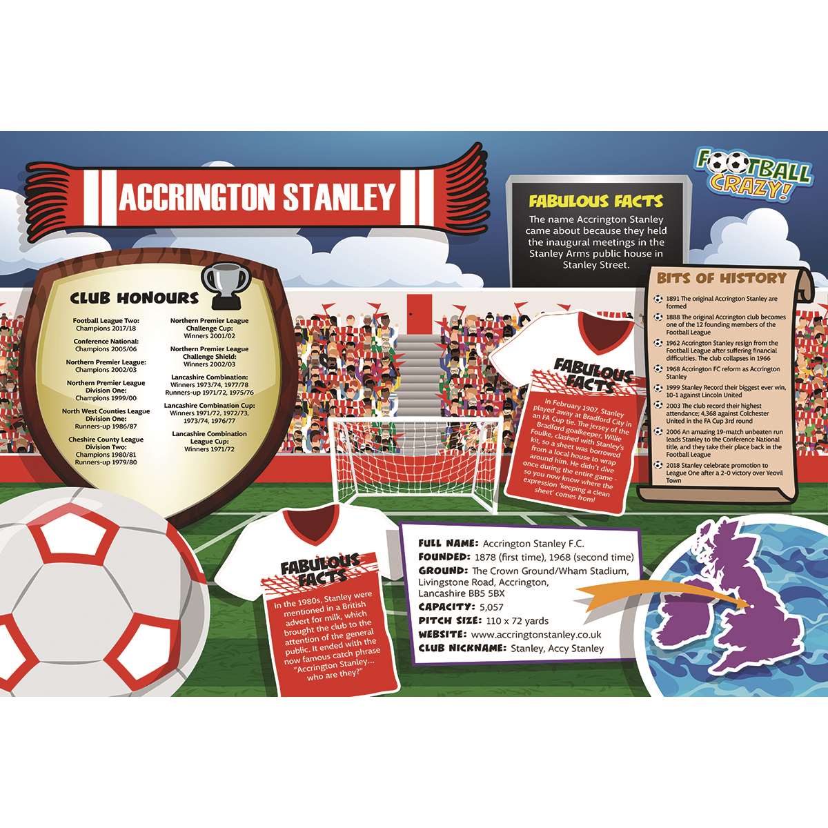 FOOTBALL CRAZY ACCRINGTON STANLEY 400 PIECE | The Happy Puzzle Company