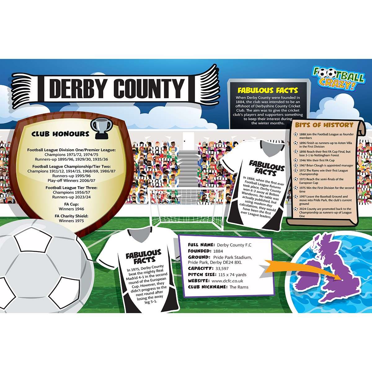 FOOTBALL CRAZY DERBY COUNTY 400 PIECE | The Happy Puzzle Company