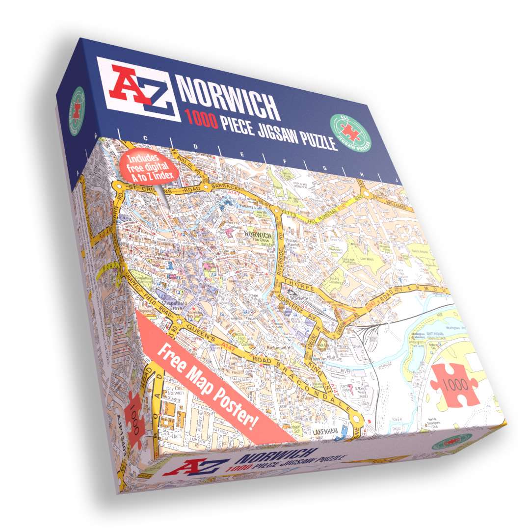 A To Z Map Of Norwich By All Jigsaw Puzzles