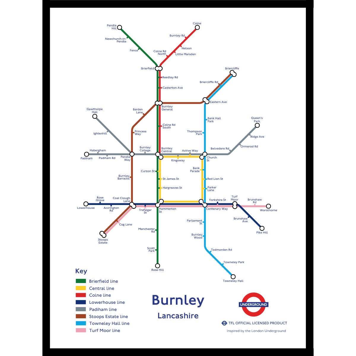 BURNLEY UNDERGROUND JIGSAW MAP (HPCUG1000)