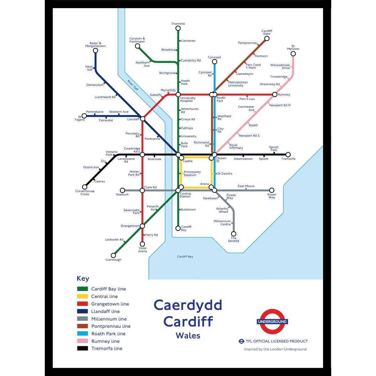 CARDIFF UNDERGROUND JIGSAW MAP (HPCUG400)