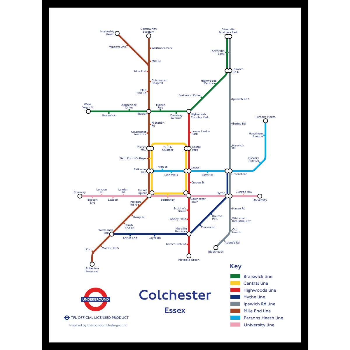 COLCHESTER UNDERGROUND JIGSAW MAP (HPCUG400)