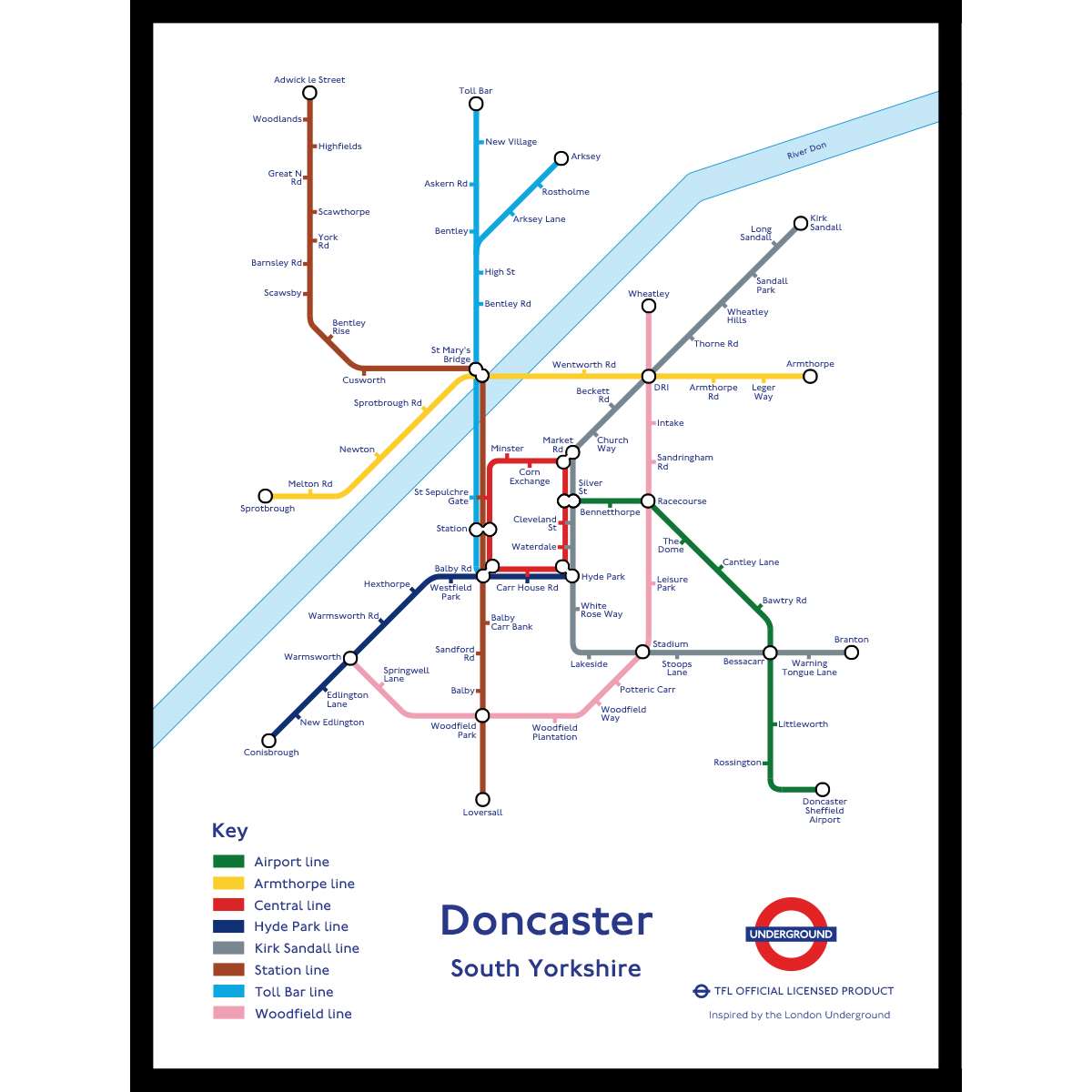 DONCASTER UNDERGROUND JIGSAW MAP (HPCUG1000)