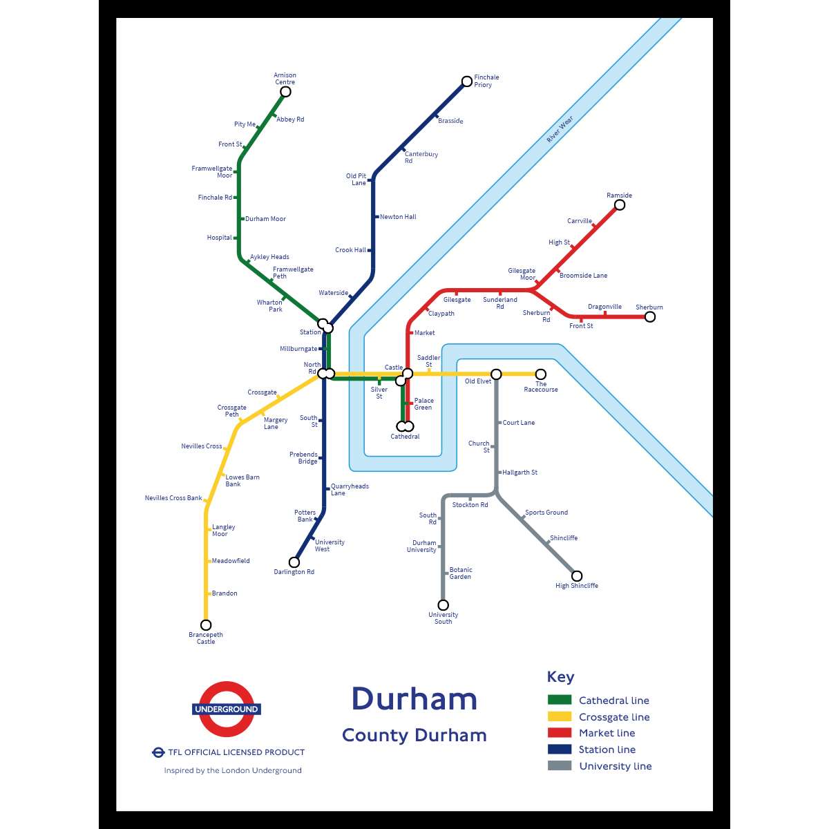 DURHAM UNDERGROUND JIGSAW MAP (HPCUG1000)