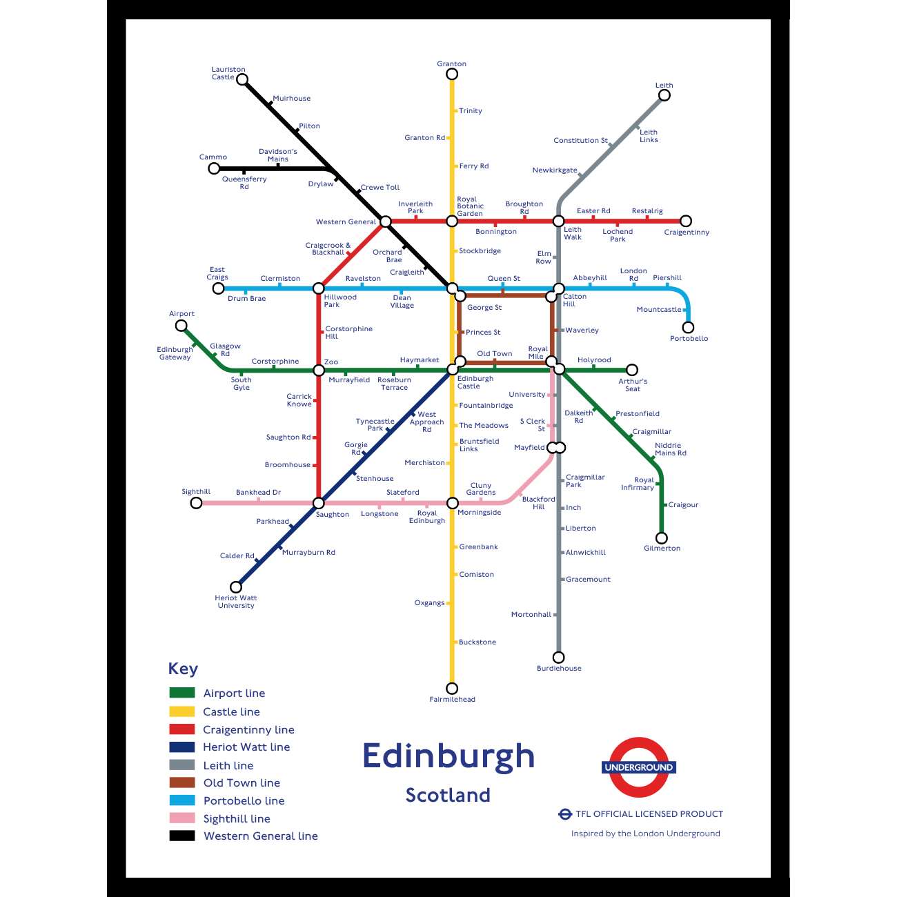 EDINBURGH UNDERGROUND JIGSAW MAP (HPCUG400)