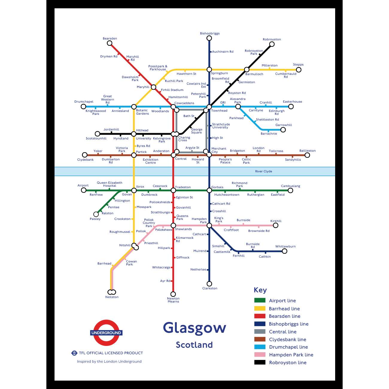 GLASGOW UNDERGROUND JIGSAW MAP (HPCUG1000)