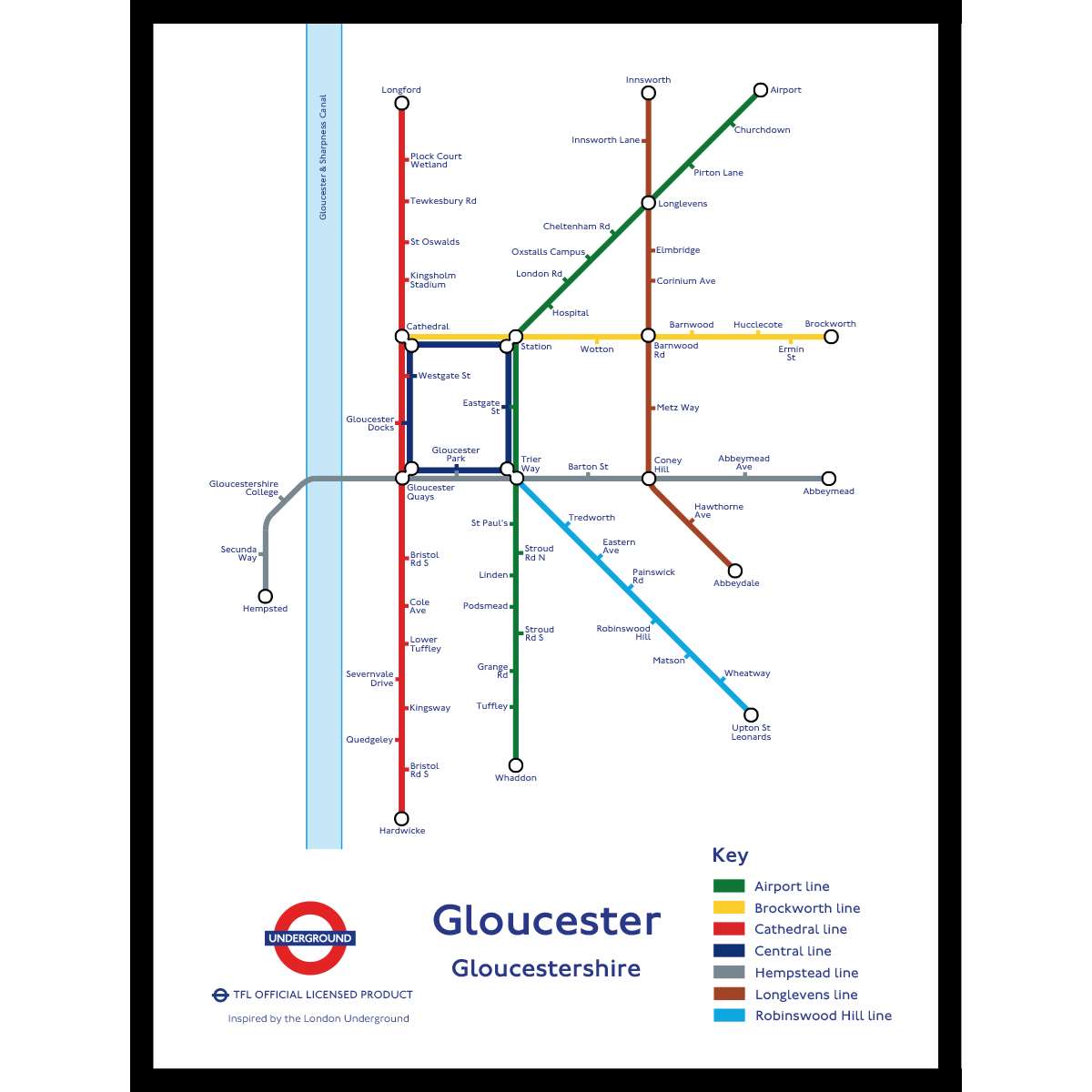 GLOUCESTER UNDERGROUND JIGSAW MAP (HPCUG1000)