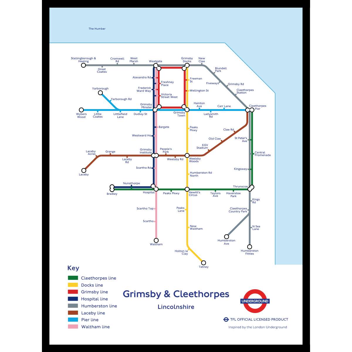 GRIMSBY AND CLEETHORPES UNDERGROUND JIGSAW MAP (HPCUG1000)