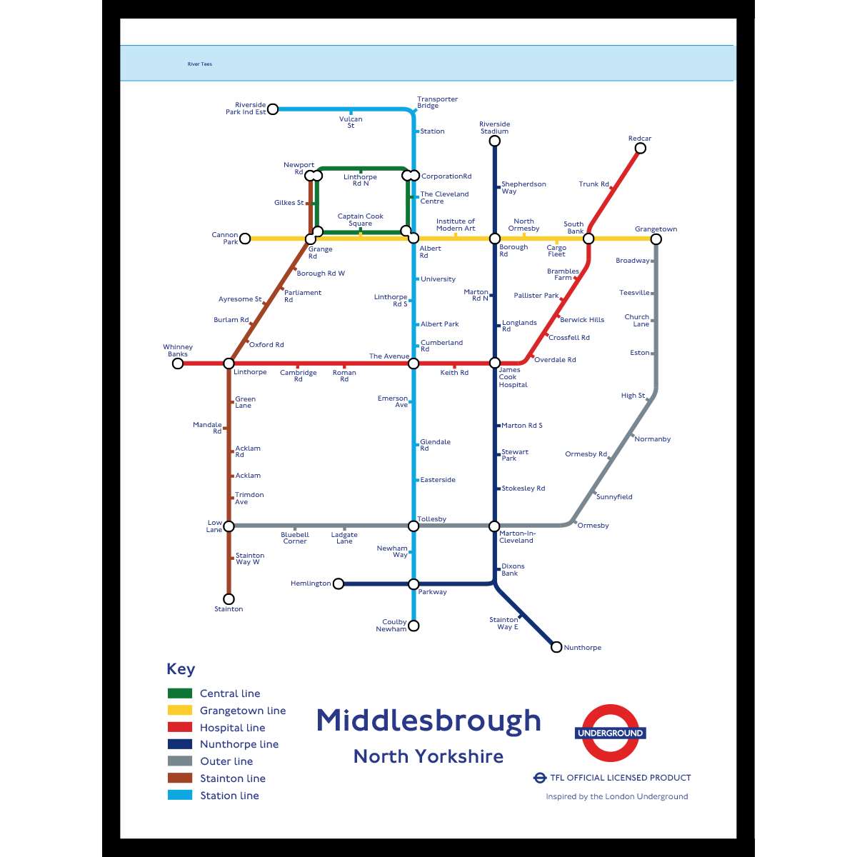 MIDDLESBROUGH UNDERGROUND JIGSAW MAP (HPCUG1000)