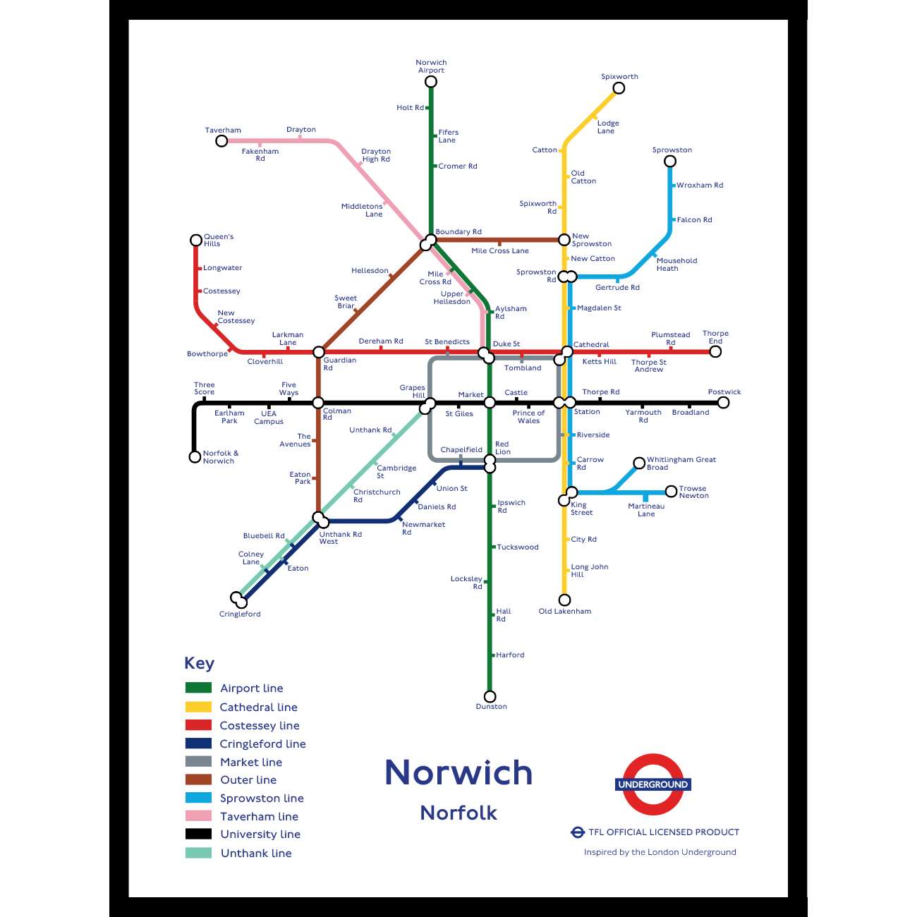 NORWICH UNDERGROUND JIGSAW MAP (HPCUG1000)