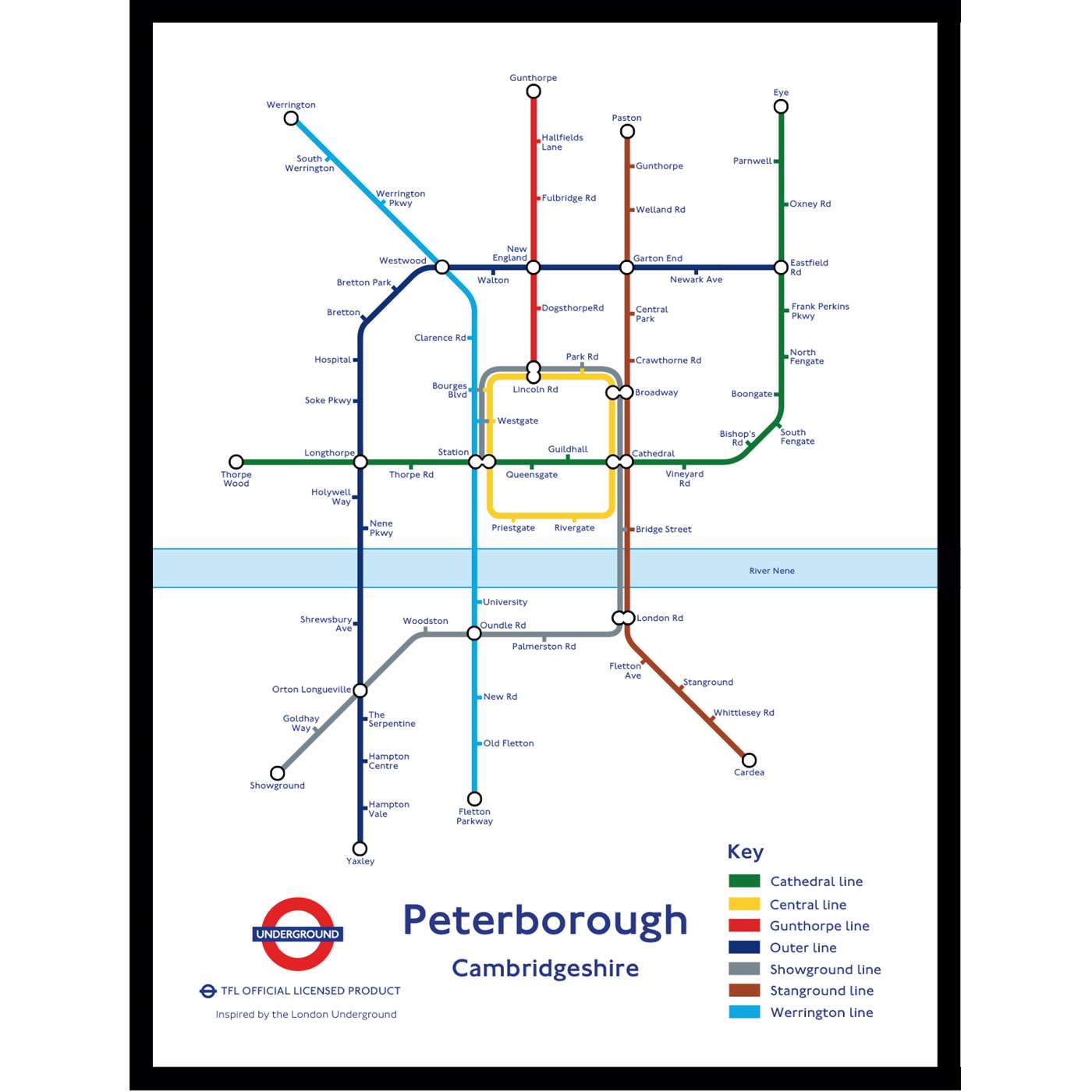 PETERBOROUGH UNDERGROUND JIGSAW MAP (HPCUG1000)