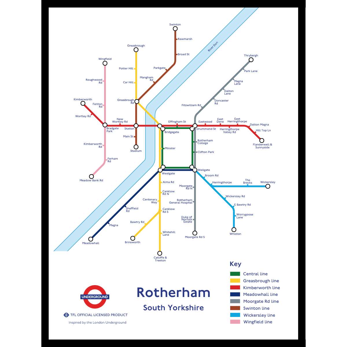 ROTHERHAM UNDERGROUND JIGSAW MAP (HPCUG1000)