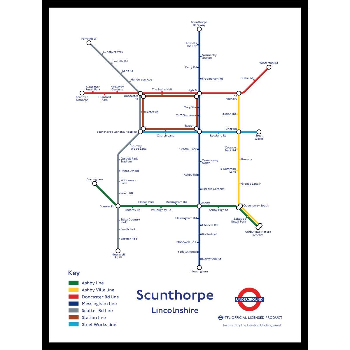 SCUNTHORPE UNDERGROUND JIGSAW MAP (HPCUG1000)