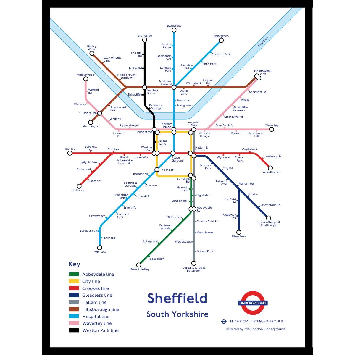 SHEFFIELD UNDERGROUND JIGSAW MAP (HPCUG1000)