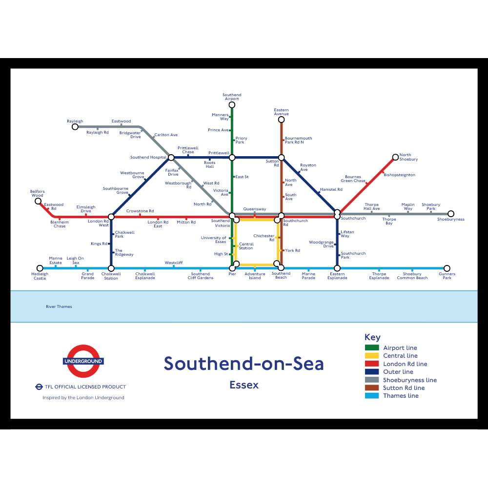 SOUTHEND-ON-SEA UNDERGROUND JIGSAW MAP (HPCUG1000)