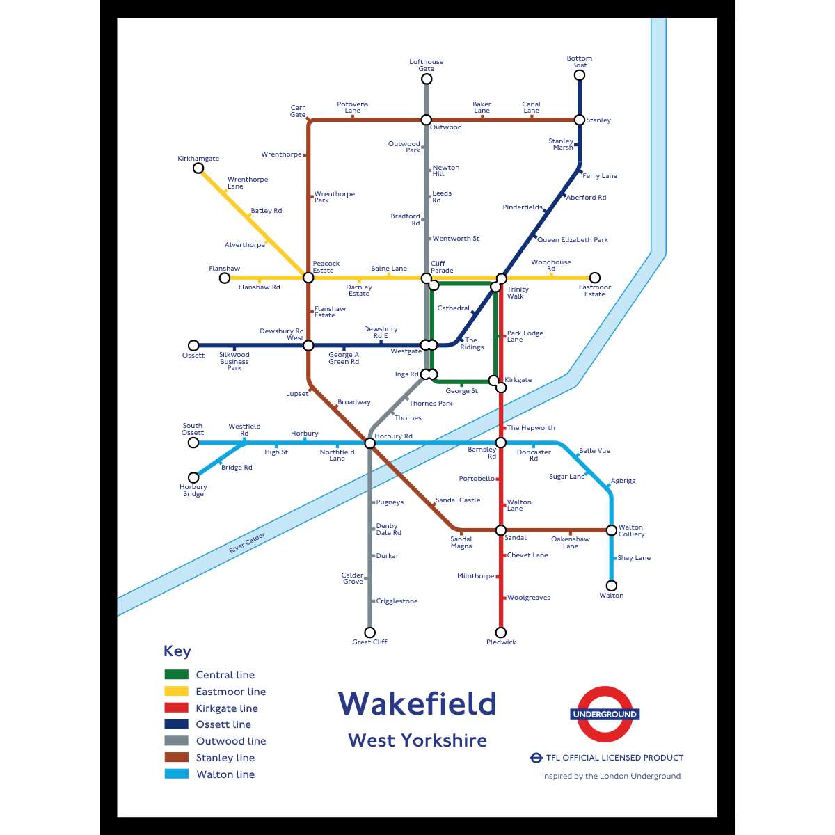 WAKEFIELD UNDERGROUND JIGSAW MAP (HPCUG1000)