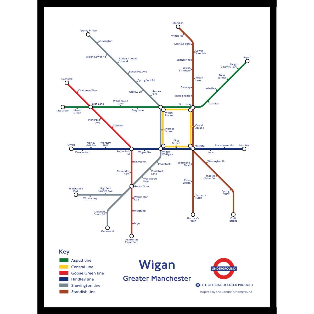 WIGAN UNDERGROUND JIGSAW MAP (HPCUG1000)