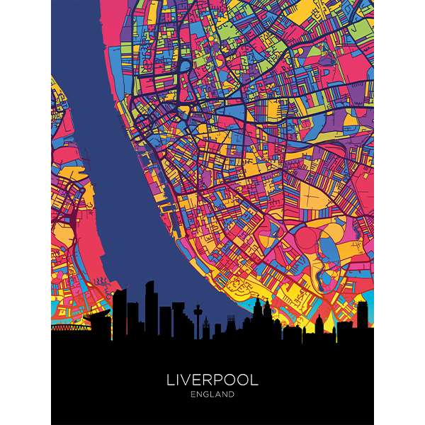 LIVERPOOL SKYLINE SUMMER MAP