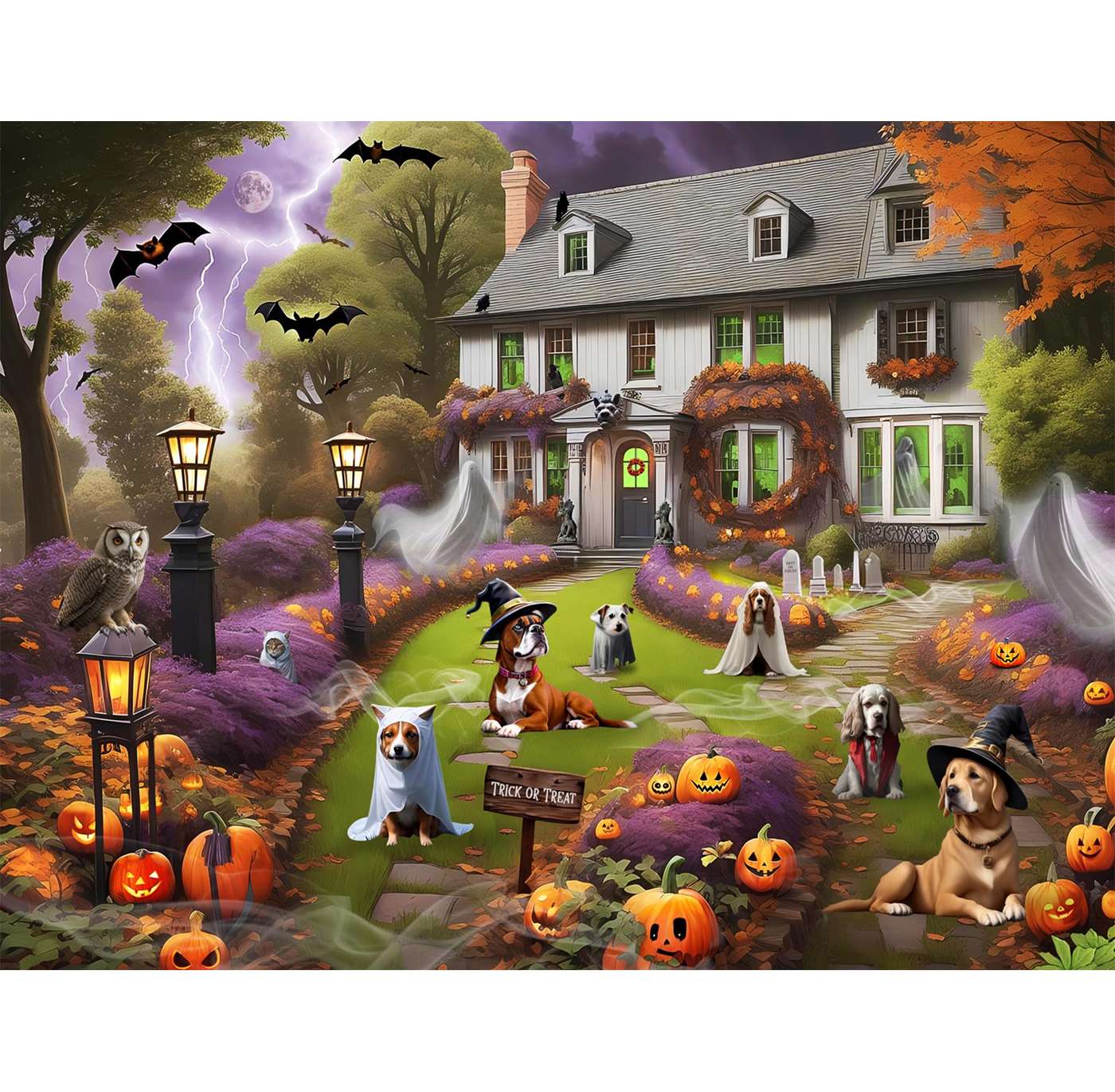 dogs-at-a-haunted-house