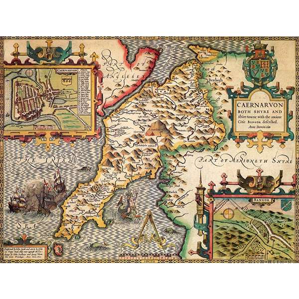 HISTORICAL MAP CAERNARFONSHIRE 400 PIECE JIG | The Happy Puzzle Company
