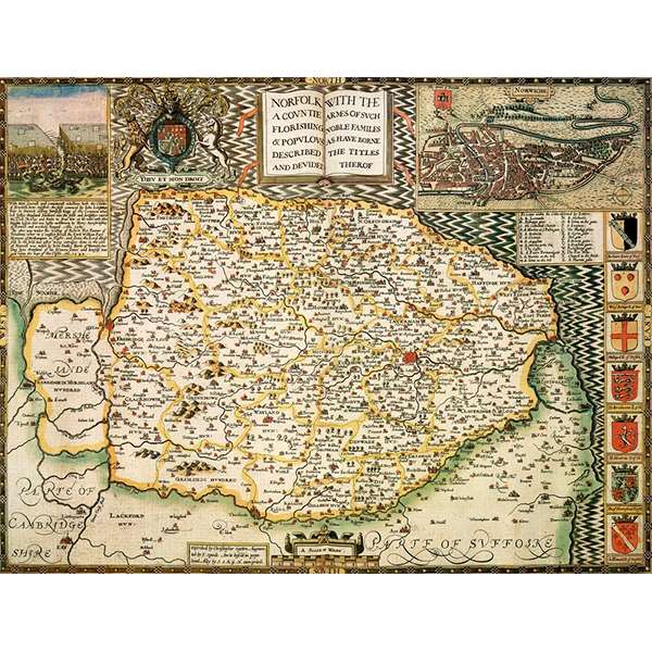 Historical Map Norfolk 400 Piece Jigsaw — Happy Puzzle