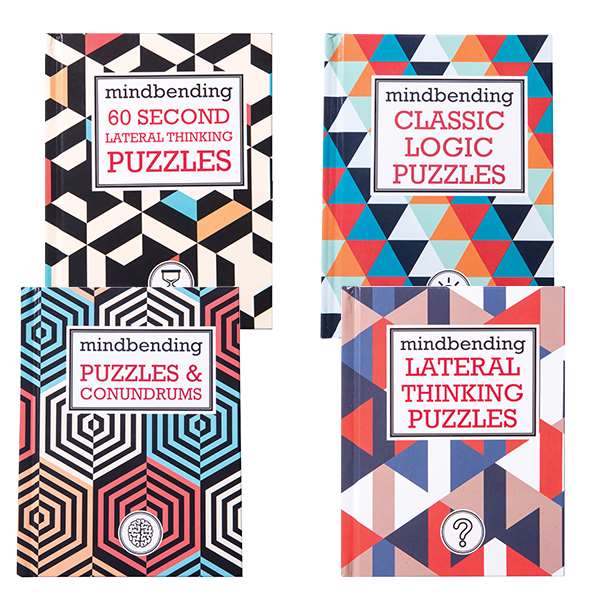 SET OF ALL FOUR MINDBENDING BOOKS, LATERAL THNKING, LOGIC, CONUNDRUMS ...