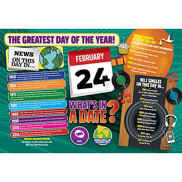 WHAT'S IN A DATE 24th FEBRUARY STANDARD 400 P | The Happy Puzzle Company