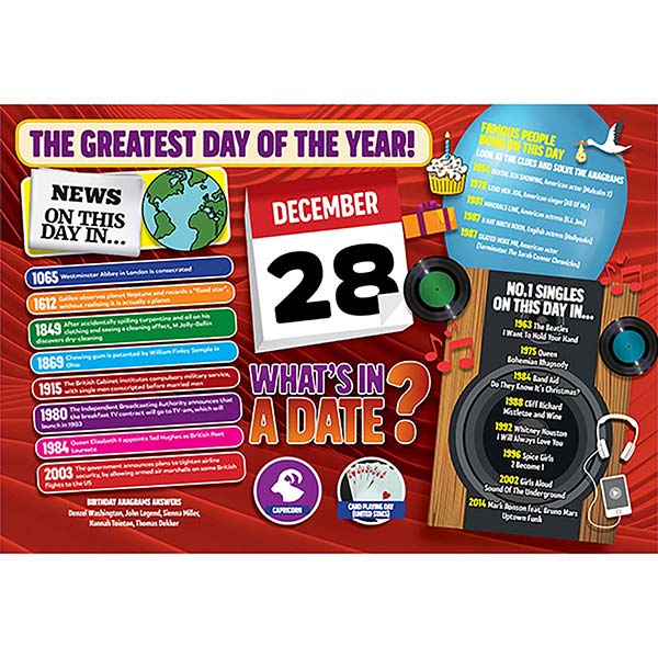 WHAT'S IN A DATE 28th DECEMBER STANDARD 400 P | The Happy Puzzle Company