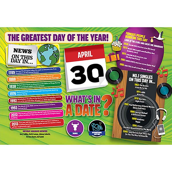 WHAT'S IN A DATE 30th APRIL STANDARD 400 PIEC | The Happy Puzzle Company