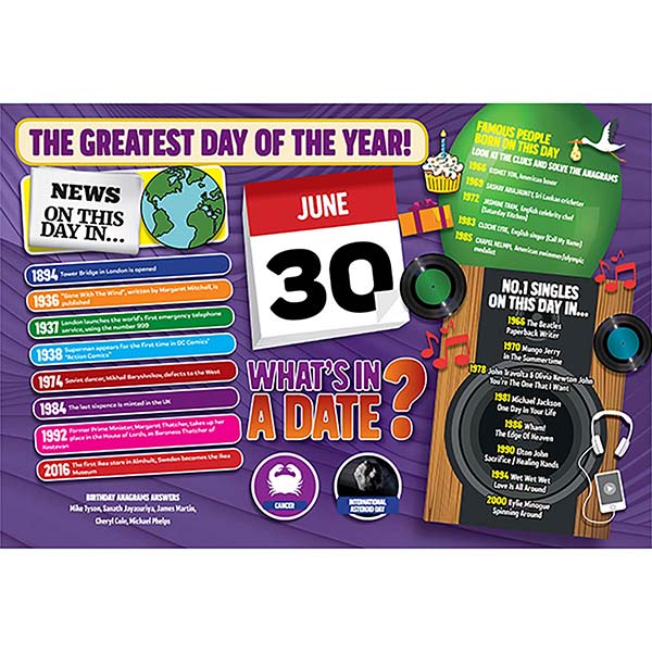 WHAT'S IN A DATE 30th JUNE STANDARD 400 PIECE | The Happy Puzzle Company