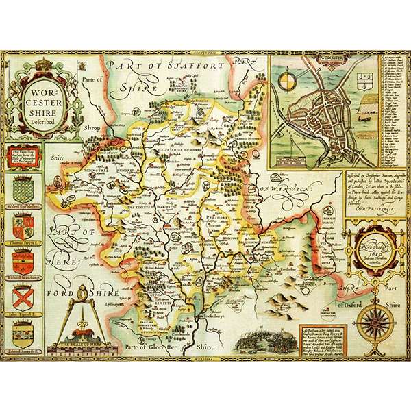 HISTORICAL MAP WORCESTERSHIRE 400 PIECE JIGS | The Happy Puzzle Company