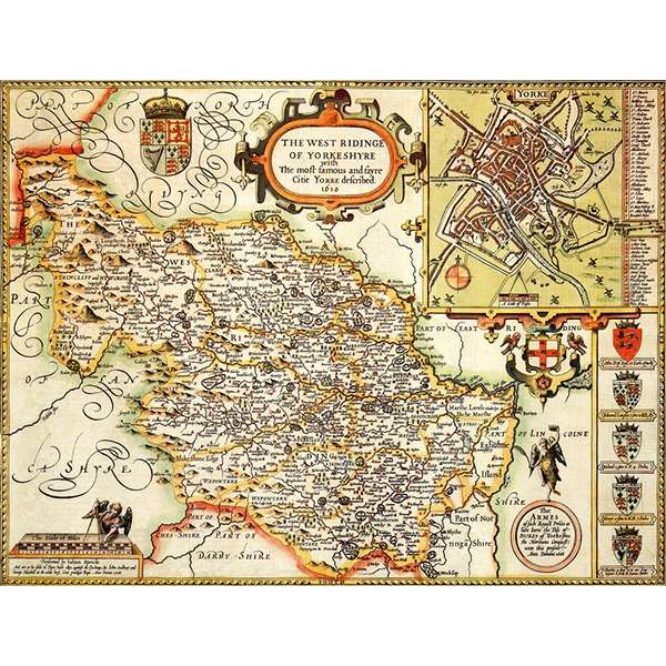 HISTORICAL MAP YORKSHIRE WEST RIDING 400 PIE | The Happy Puzzle Company