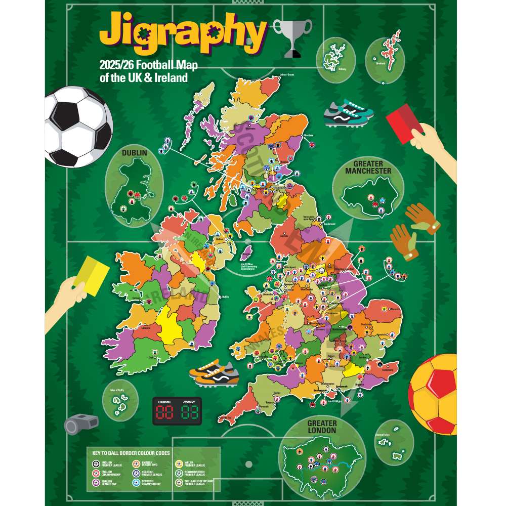 Jigraphy Football 2025/26 Geography Puzzle — Happy Puzzle
