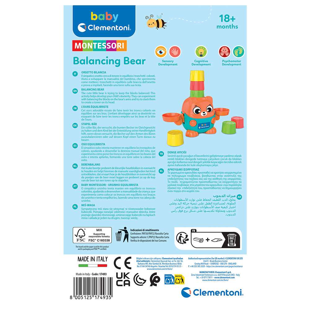 Balancing Bear Educational Learning Toy By Clementoni