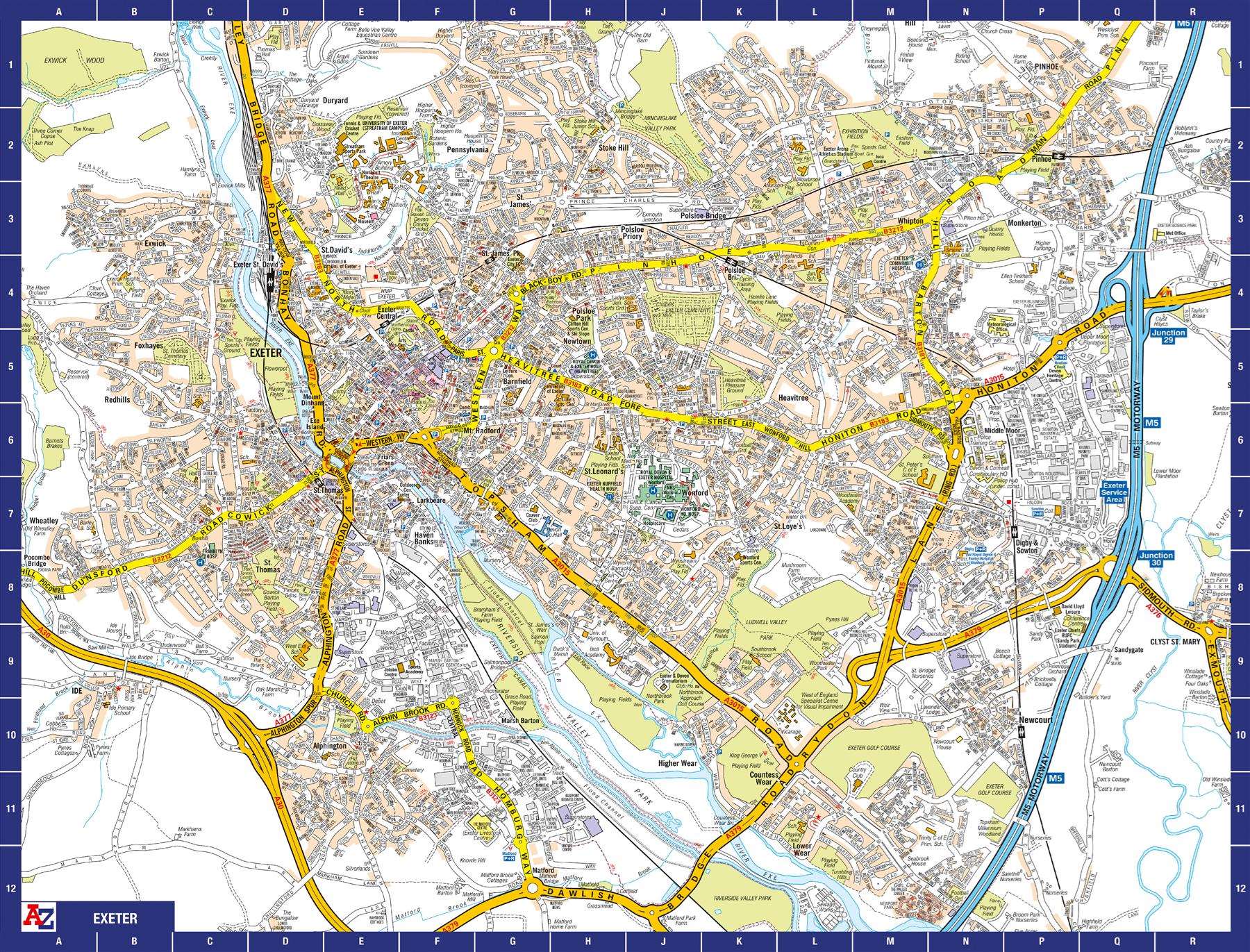 A-Z Exeter Map Jigsaw Puzzle By All Jigsaw Puzzles