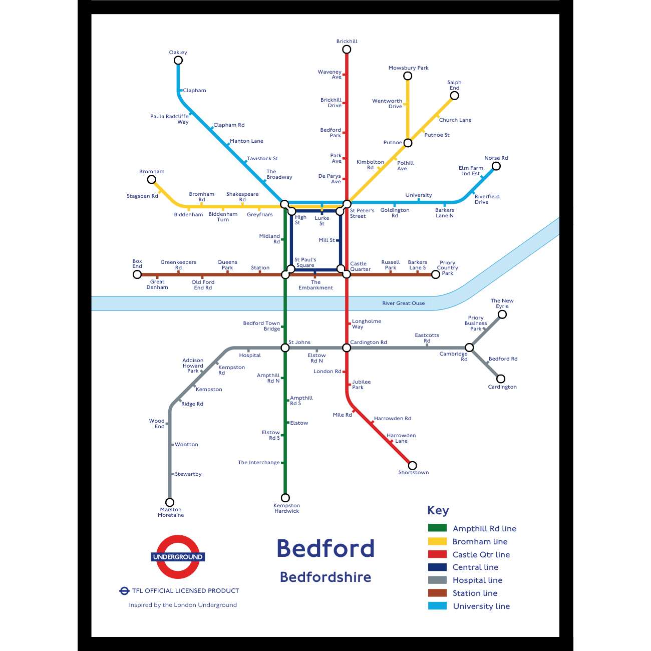 Bedford Underground Map 400 Piece Jigsaw – Happy Puzzle