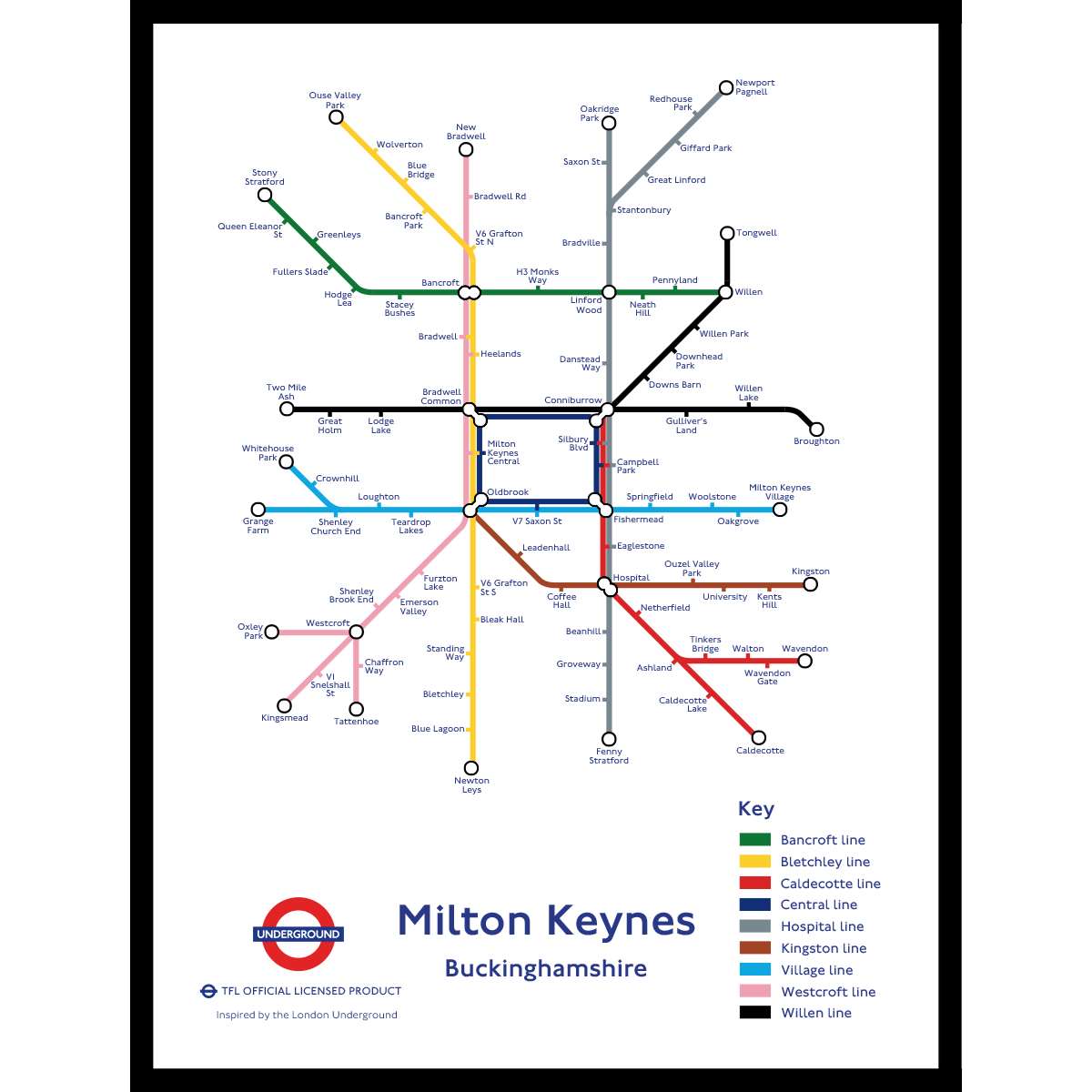MILTON KEYNES UNDERGROUND JIGSAW MAP (HPCUG1000)