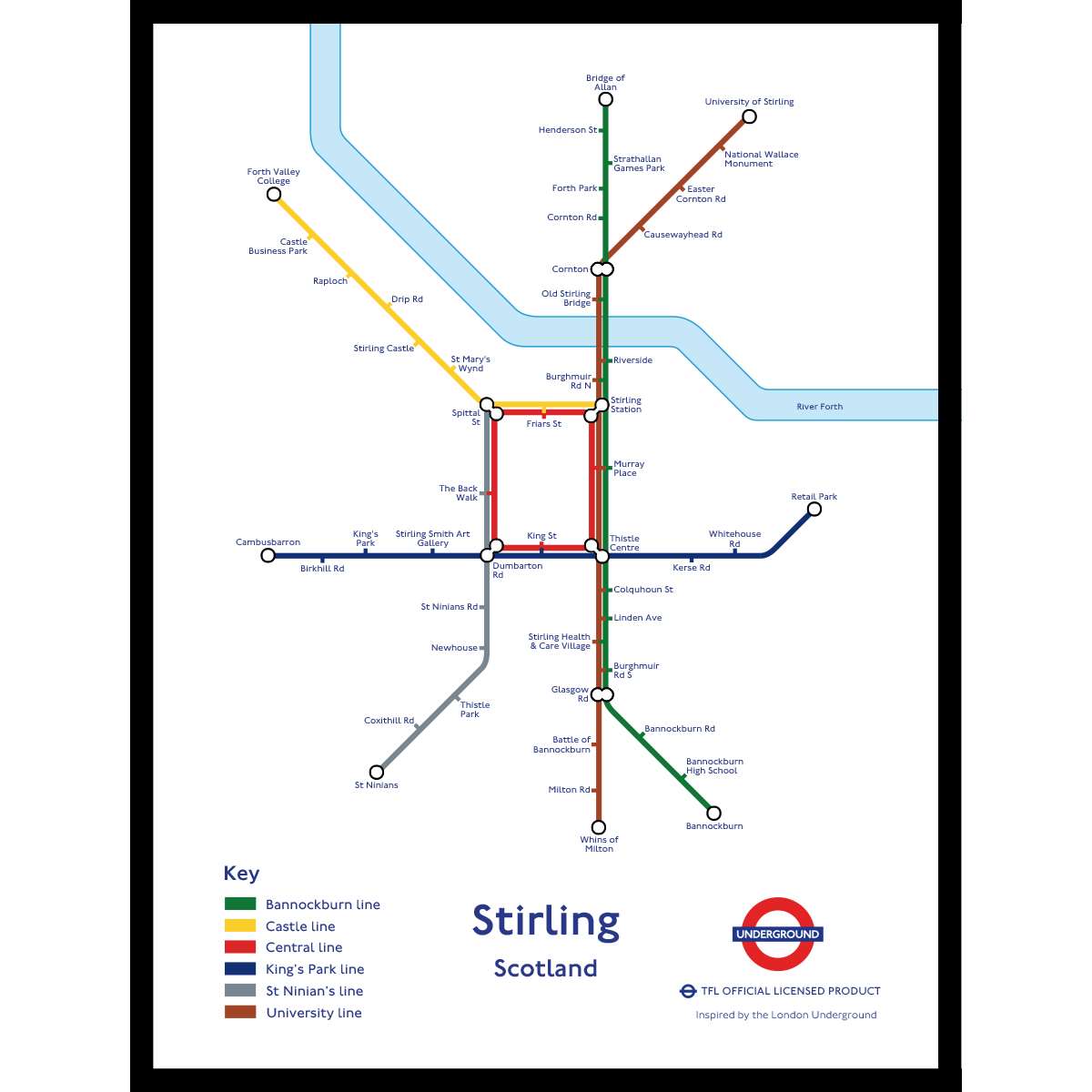 STIRLING UNDERGROUND JIGSAW MAP (HPCUG1000)