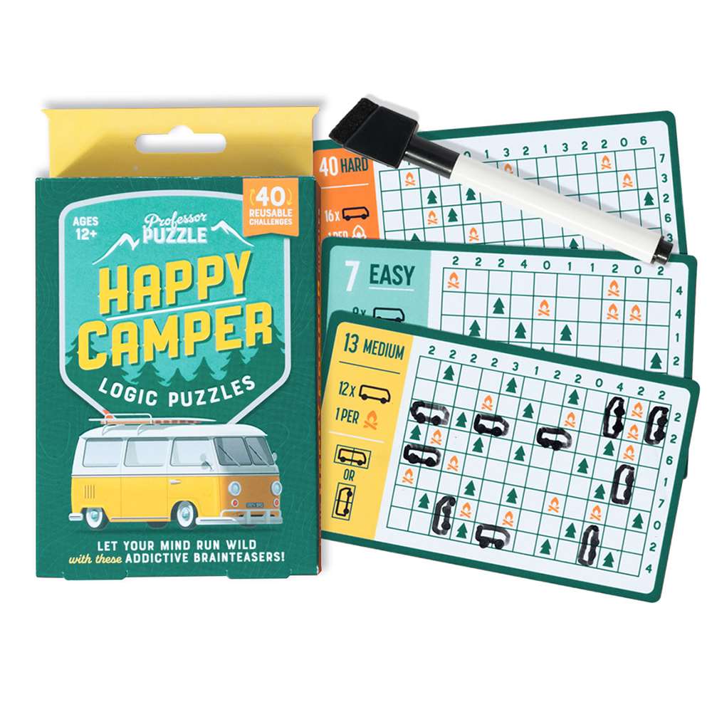 HAPPY CAMPER, HAPPY, CAMPER, CAMPER VAN, VAN, THINKING, LOGIC, PUZZLE, CARD, CARDS, CARD GAME ...
