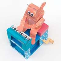Keyboard Cat: Animated Paper Piano Cat Craft Kit - HPC